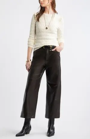 Treasure & Bond Leather Crop Wide Leg Pants