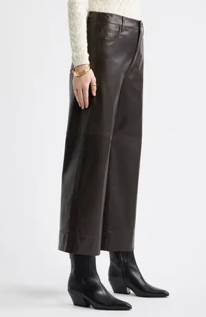 Treasure & Bond Leather Crop Wide Leg Pants