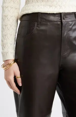 Treasure & Bond Leather Crop Wide Leg Pants