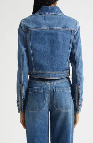Veronica Beard Patty Zip Front Denim Jacket
