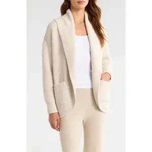 Barefoot Dreams Cozychic® Ribbed Shawl Collar Cardigan Bisque