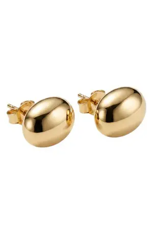 Argento Vivo Oval Stud Earrings - Gold