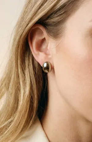 Argento Vivo Oval Stud Earrings - Silver