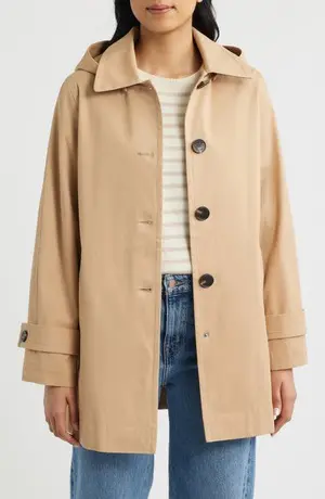 Sam Edelman Hooded Raincoat - Sand