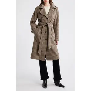 Bcbgmaxazria Belted Trench Coat - Brown/black Hounds