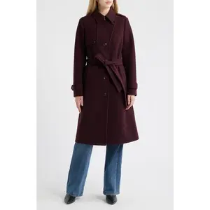 Bcbgmaxazria Belted Trench Coat - Maroon
