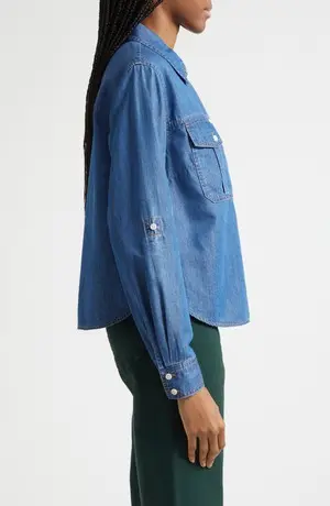 Veronica Beard Catriona Cotton Blend Button-up Shirt
