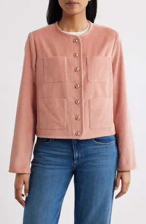 Bernardo Cotton Corduroy Jacket - Pink