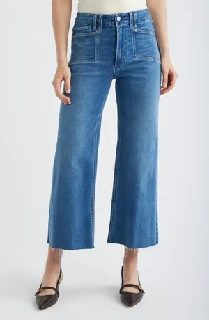 Paige Anessa Pocket Wide Leg Jeans - Nerium