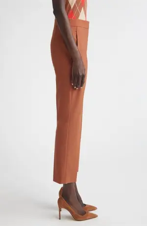 St. John Mélange Wool Blend Stretch Twill Crop Pants