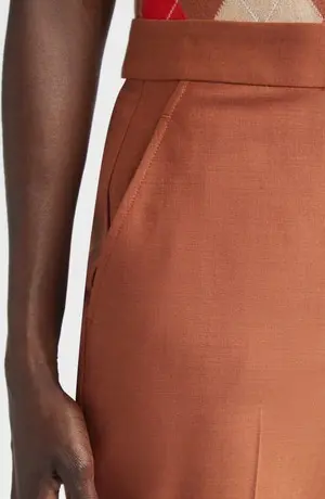 St. John Mélange Wool Blend Stretch Twill Crop Pants