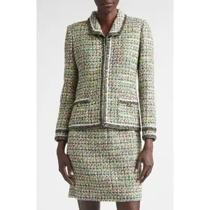 St. John Forest Tweed Jacket - Pine/olive Multi