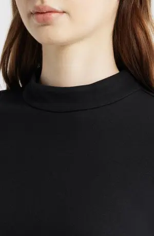 Eliza J Mock Neck Long Sleeve A-line Dress