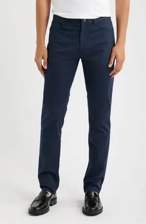 Theory Raffi Soft Stretch Cotton & Lyocell Slim Leg Pants - Baltic