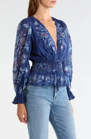 Farm Rio Winter Loom Peasant Top