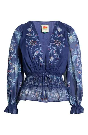 Farm Rio Winter Loom Peasant Top