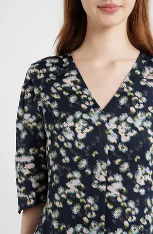 Theory Floral Print Button-up Top