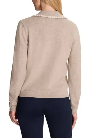 NIC+ZOE Trimmed Polo Sweater