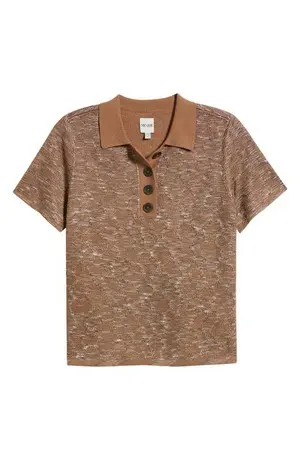 NIC+ZOE Swirl Jacquard Polo Sweater - Brown Multi