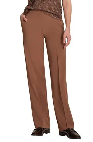 NIC+ZOE Lenox Wide Leg Stretch Twill Pants - Tigernut
