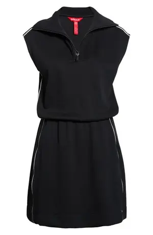 Spanx Airpique Half Zip Modal Blend Dress - Very Black