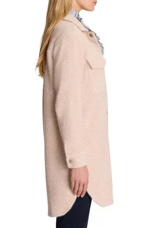 NIC+ZOE Cozy Twill Jacquard Knit Shirt Jacket
