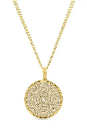 Bony Levy 18k Gold Pavé Diamond Medallion Pendant Necklace - Yellow