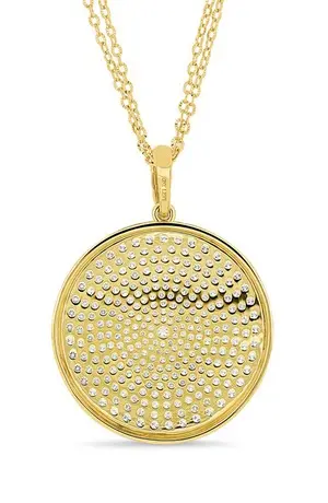 Bony Levy 18k Gold Pavé Diamond Medallion Pendant Necklace