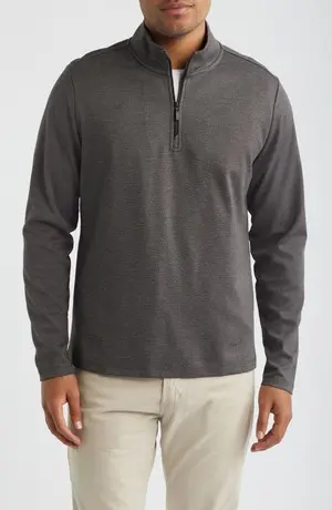 Robert Barakett Rupert Quarter Zip Pullover - Espresso