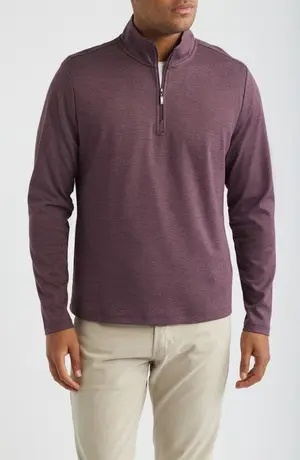 Robert Barakett Rupert Quarter Zip Pullover - Zinfandel