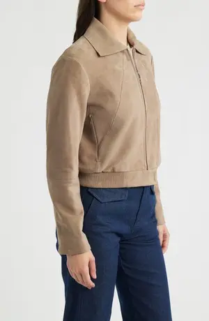 BOSS Salene Suede Bomber Jacket