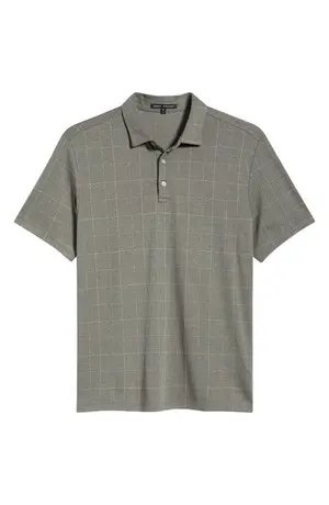 Robert Barakett Ardyn Grey Check Cotton Blend Polo