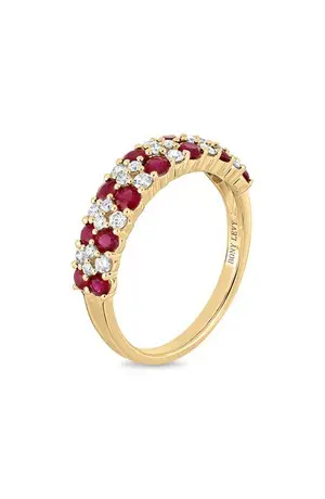 Bony Levy 18k Gold Emerald And Diamond Band Ring
