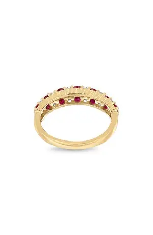 Bony Levy 18k Gold Emerald And Diamond Band Ring