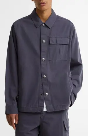 Barbour Wetheral Cotton Canvas Overshirt - Washed Navy