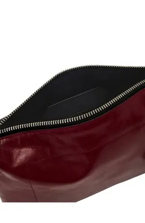 ALLSAINTS Alba Shine Leather Crossbody Bag - Garnet Red
