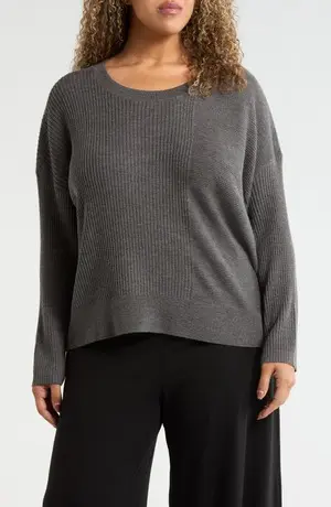 Eileen Fisher Merino Wool Crewneck Sweater - Ash