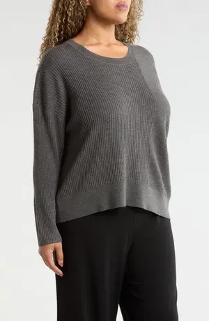 Eileen Fisher Merino Wool Crewneck Sweater - Ash