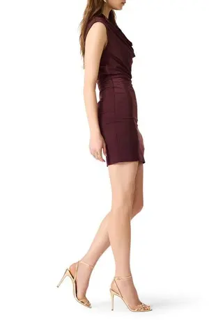 Steve Madden Leticia Cowl Neck Cap Sleeve Mini Dress