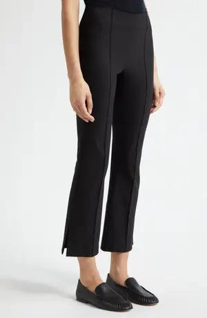 Vince Mid Rise Crop Flare Pants With Side Split Hem