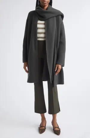 Vince Mid Rise Crop Flare Pants With Side Split Hem - Dark Thyme
