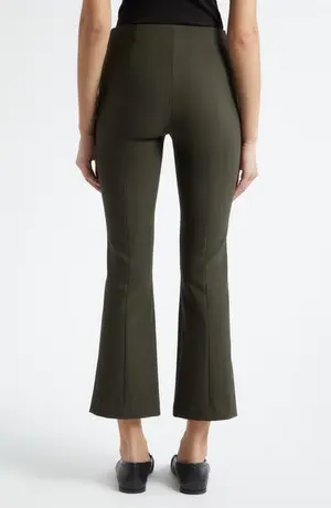 Vince Mid Rise Crop Flare Pants With Side Split Hem - Dark Thyme