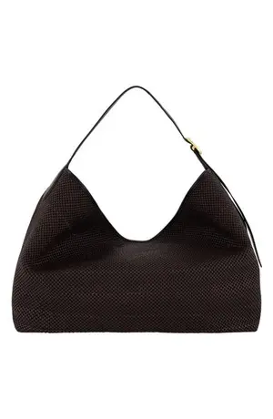 Vince Medium Vivian Woven Leather Hobo Bag