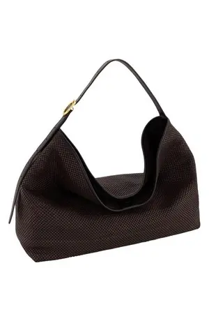 Vince Medium Vivian Woven Leather Hobo Bag