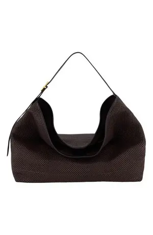Vince Medium Vivian Woven Leather Hobo Bag