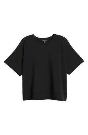 Eileen Fisher Short Sleeve Crewneck Top - Black