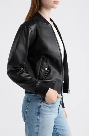 Madewell Shrunken Leather Bomber Jacket