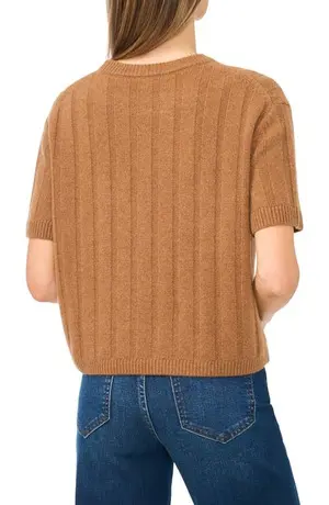 Ted Baker London Short Sleeve Cashmere Rib Sweater - Haystack