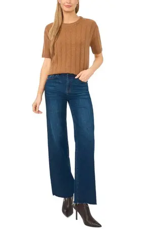 Ted Baker London Short Sleeve Cashmere Rib Sweater - Haystack