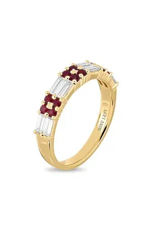 Bony Levy 18k Gold El Mar Gemstone & Diamond Stackable Ring - 18kyg/diamond/ruby